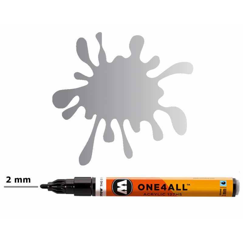 MOLOTOW™ ONE4ALL 127HS Metallic Silver - Airbrushshop Danmark